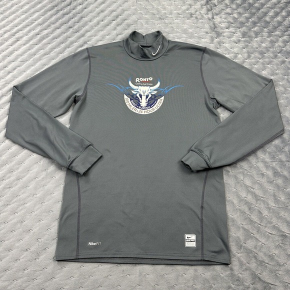 Nike | Shirts | Nike Pro Combat Shirt Mens Large Gray Compression Mock ...